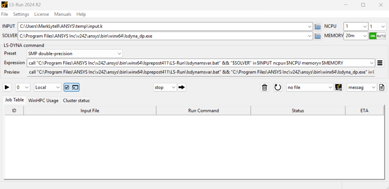How do I Run a Workbench LS-DYNA Model Solution in Batch with LS-Run?