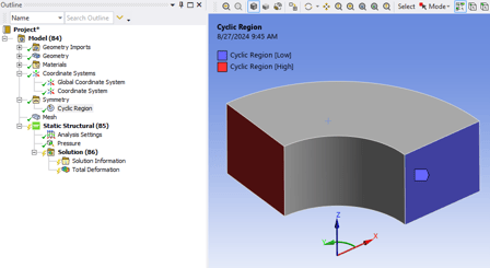 How to fix issues using cyclic symmetry in Ansys Mechanical