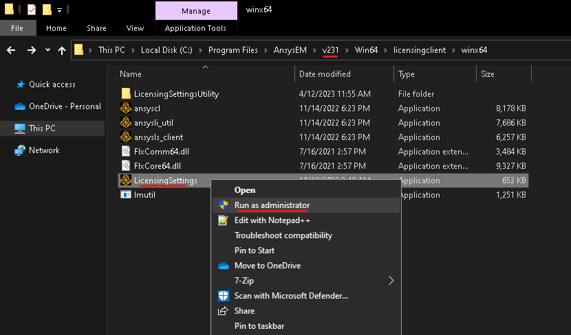 How to set up Ansys client side Licensing Settings