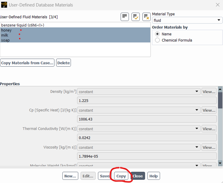 How to write and read a User-Defined Material Database with Fluent