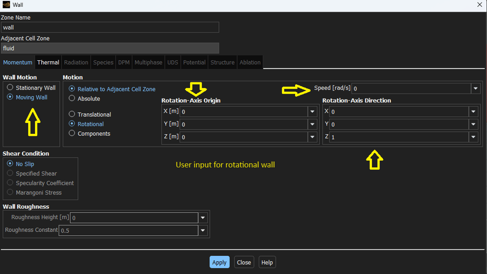 How to set up rotating walls in Fluent?