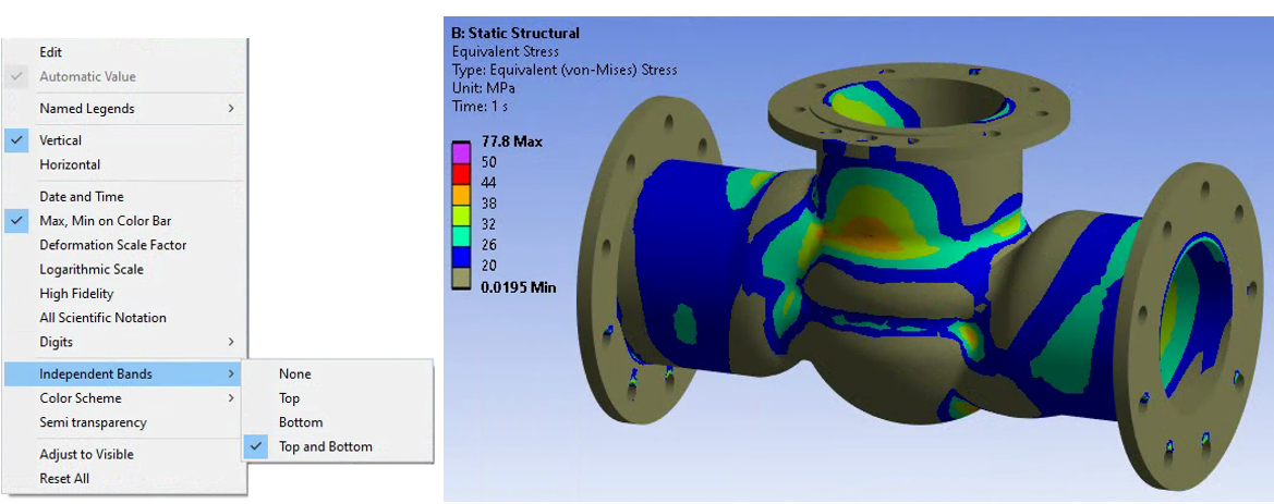 How do I modify the scale legend in Ansys Mechanical?
