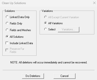How to delete solution data in HFSS?