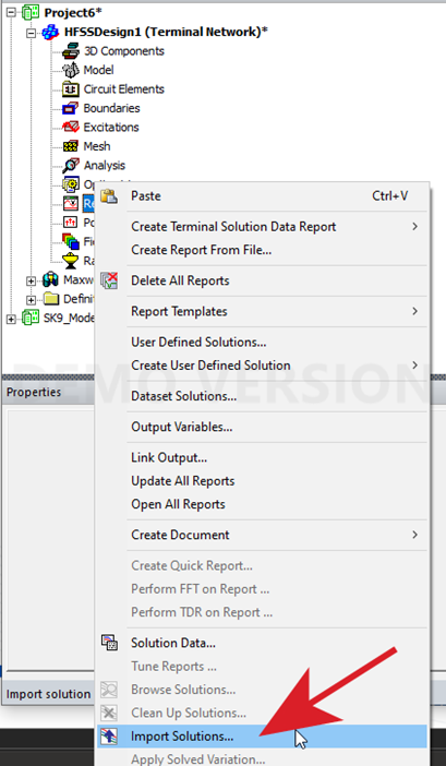 How to import and plot sNp file to AEDT (HFSS)