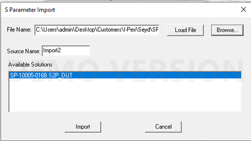 How to import and plot sNp file to AEDT (HFSS)