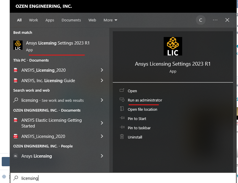 How to set up Ansys client side Licensing Settings