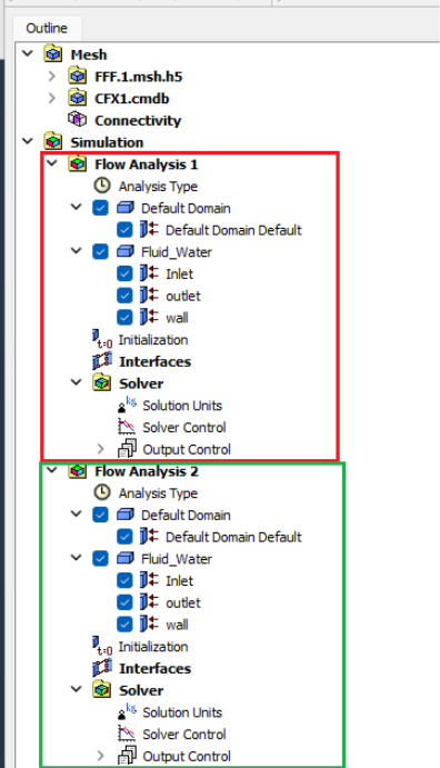 How can I run a CFX model sequentially using two different solver setups?