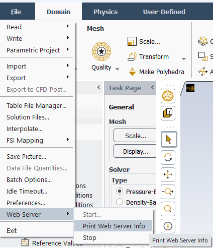 How can I launch Ansys Fluent’s Web Interface?